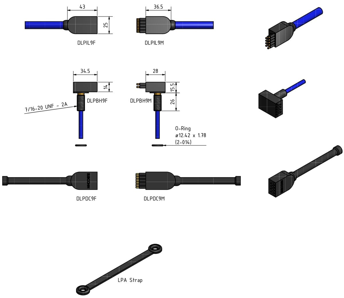 SubConn Ethernet Low Profile - 9 contacts - Ocean Innovations