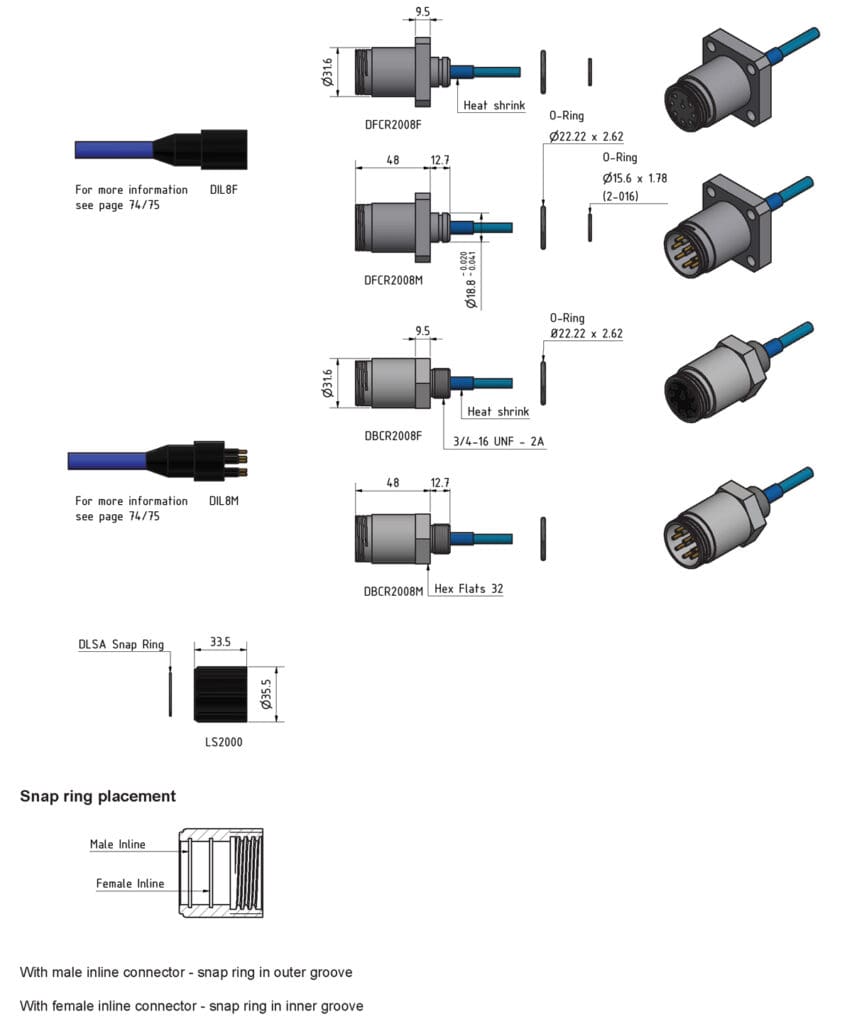 SubConn Ethernet Metal Shell 2000 - 8 contacts - Ocean Innovations