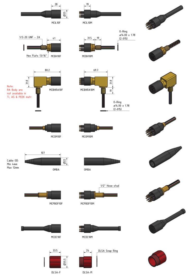 SubConn Micro Circular - 10, 12 and 16 contacts - Ocean Innovations