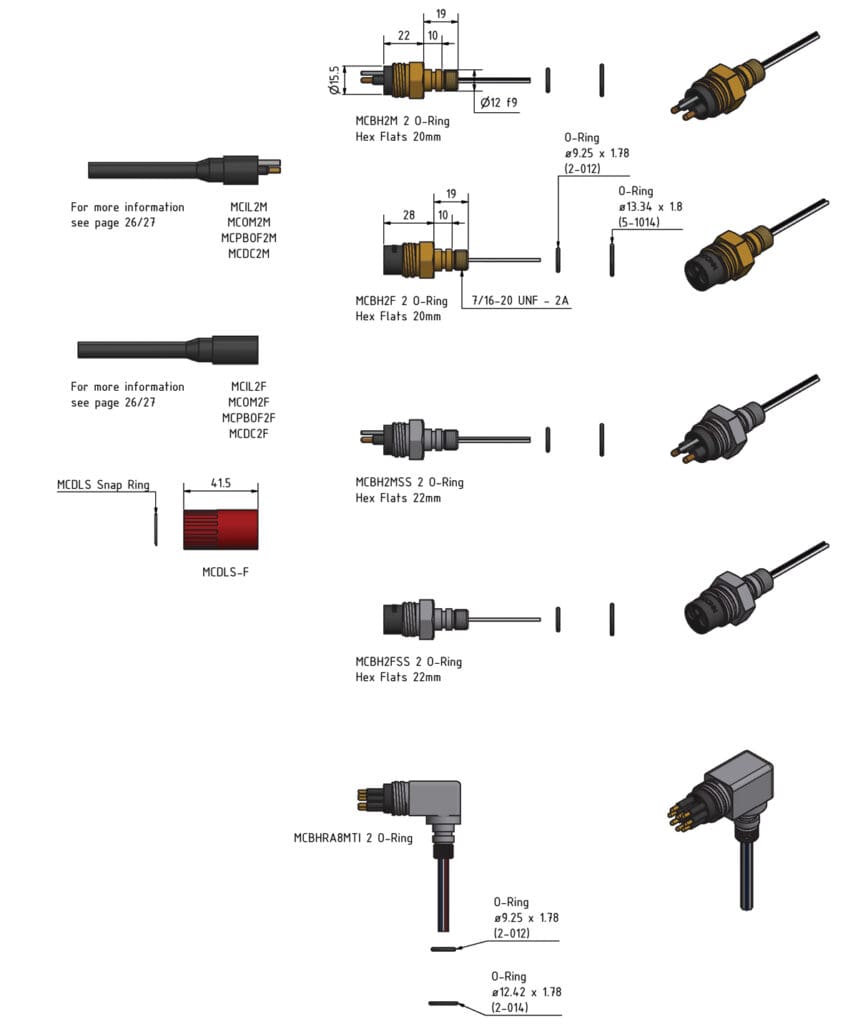 SubConn Micro Circular Double O-ring - 2, 3, 4, 5, 6 and 8 contacts and ...